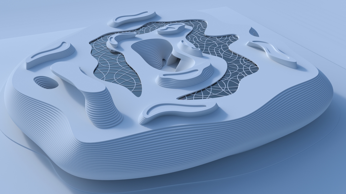 3d abstract art layer model