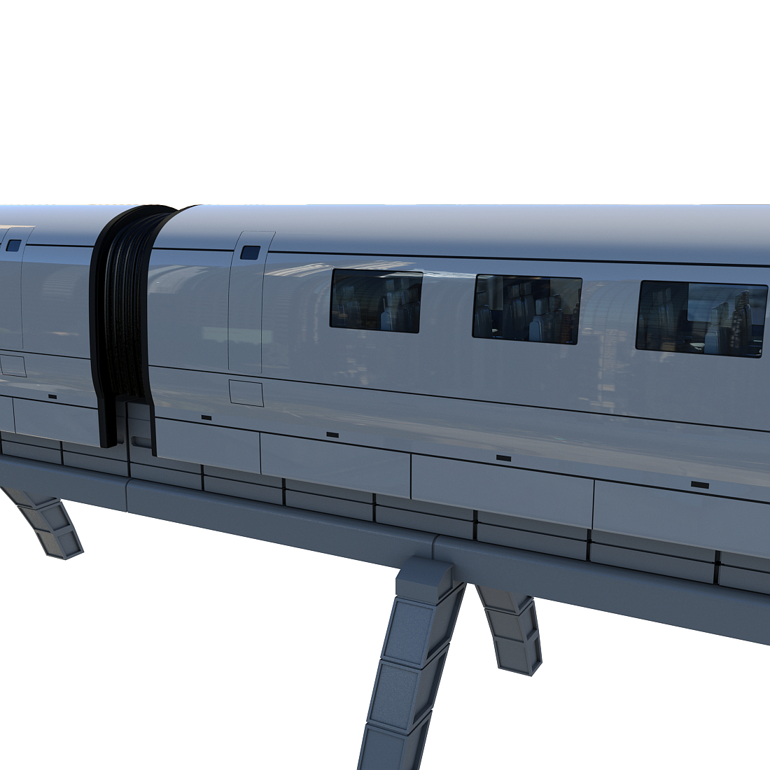 futuristic train 3d model
