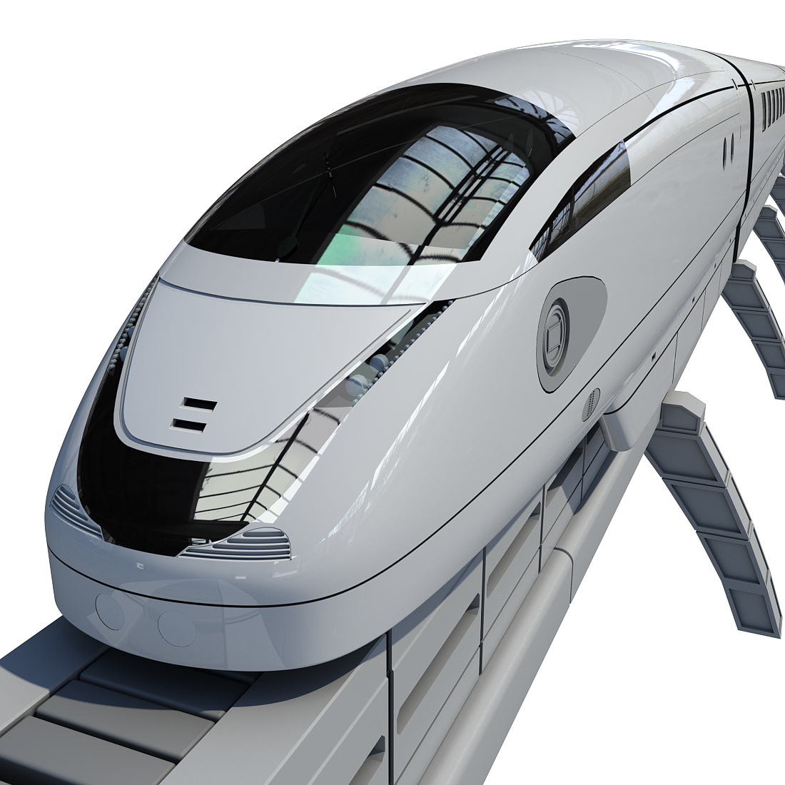 futuristic train 3d model