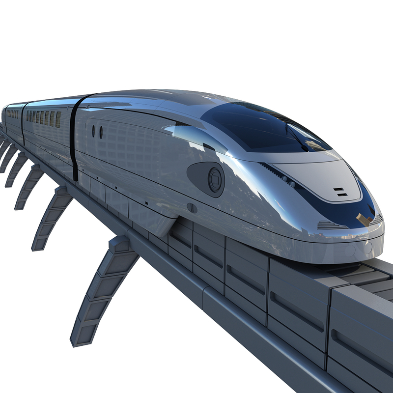 futuristic train 3d model