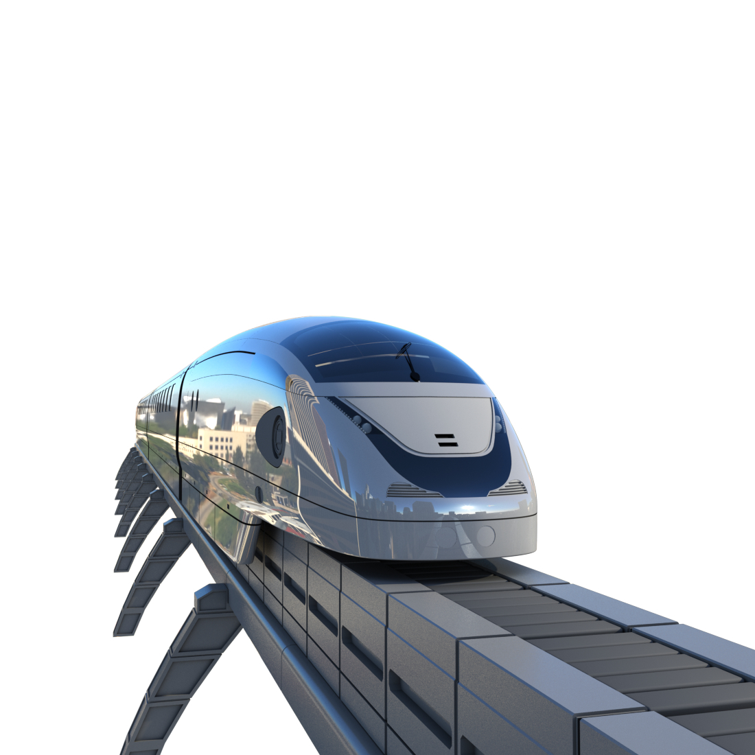 futuristic train 3d model