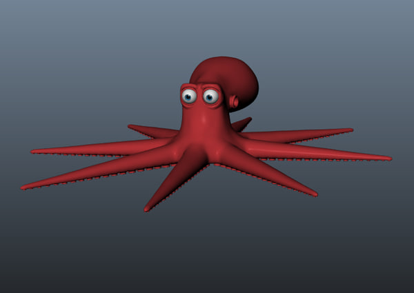 cartoon octopus 3d obj