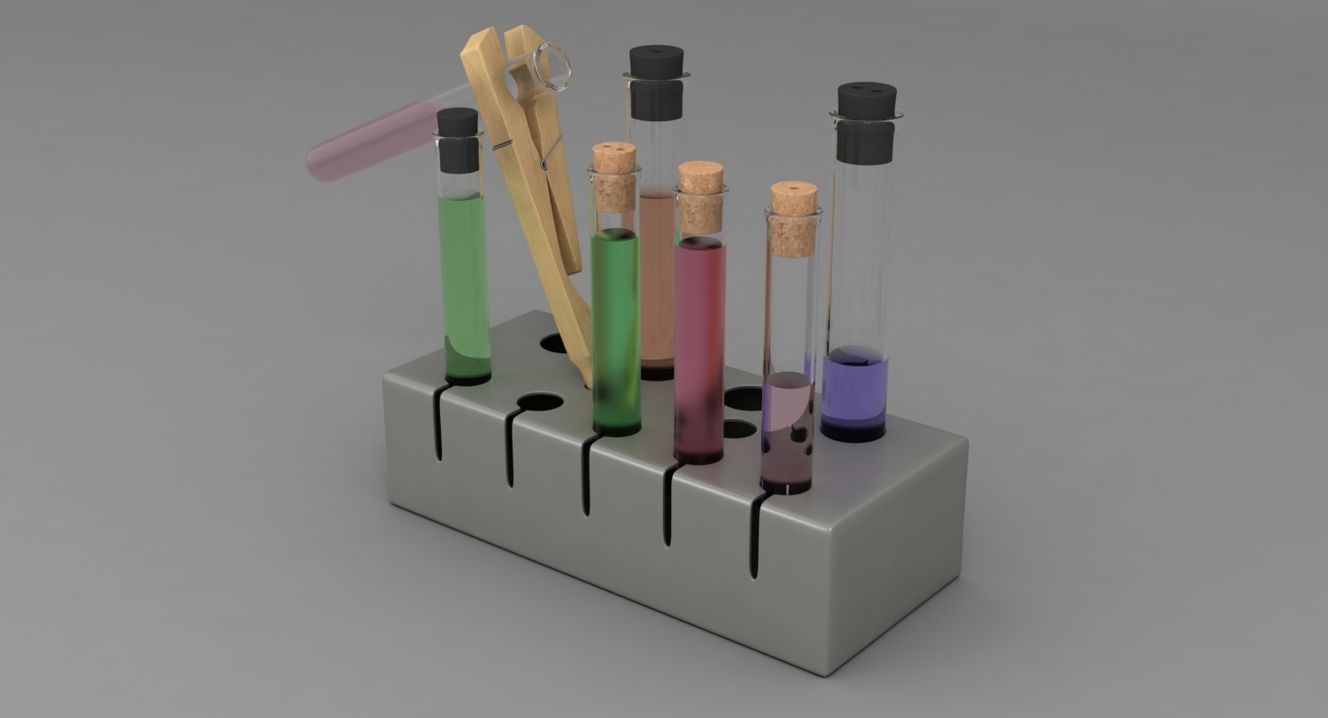 3d model test tube rack pack
