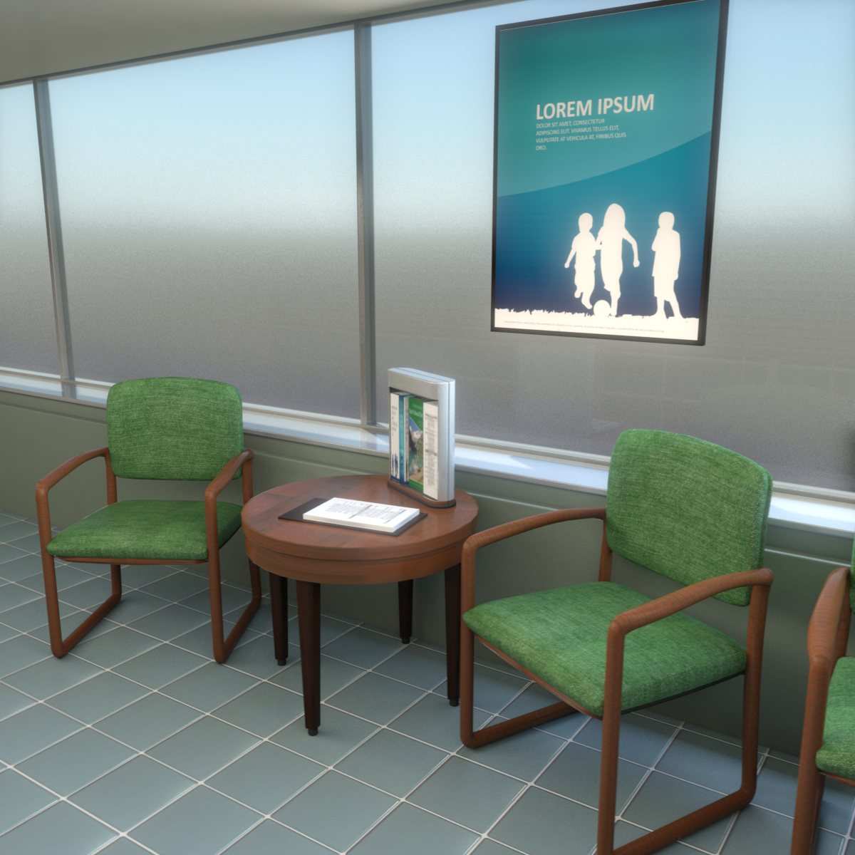 3d model bank waiting room
