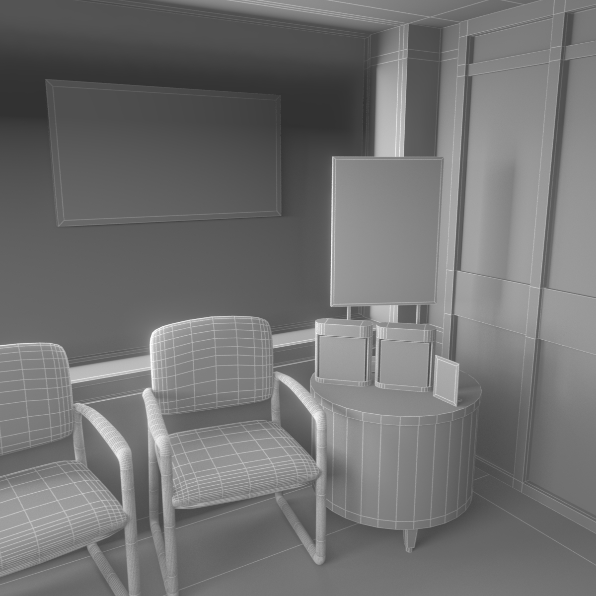 3d model bank waiting room