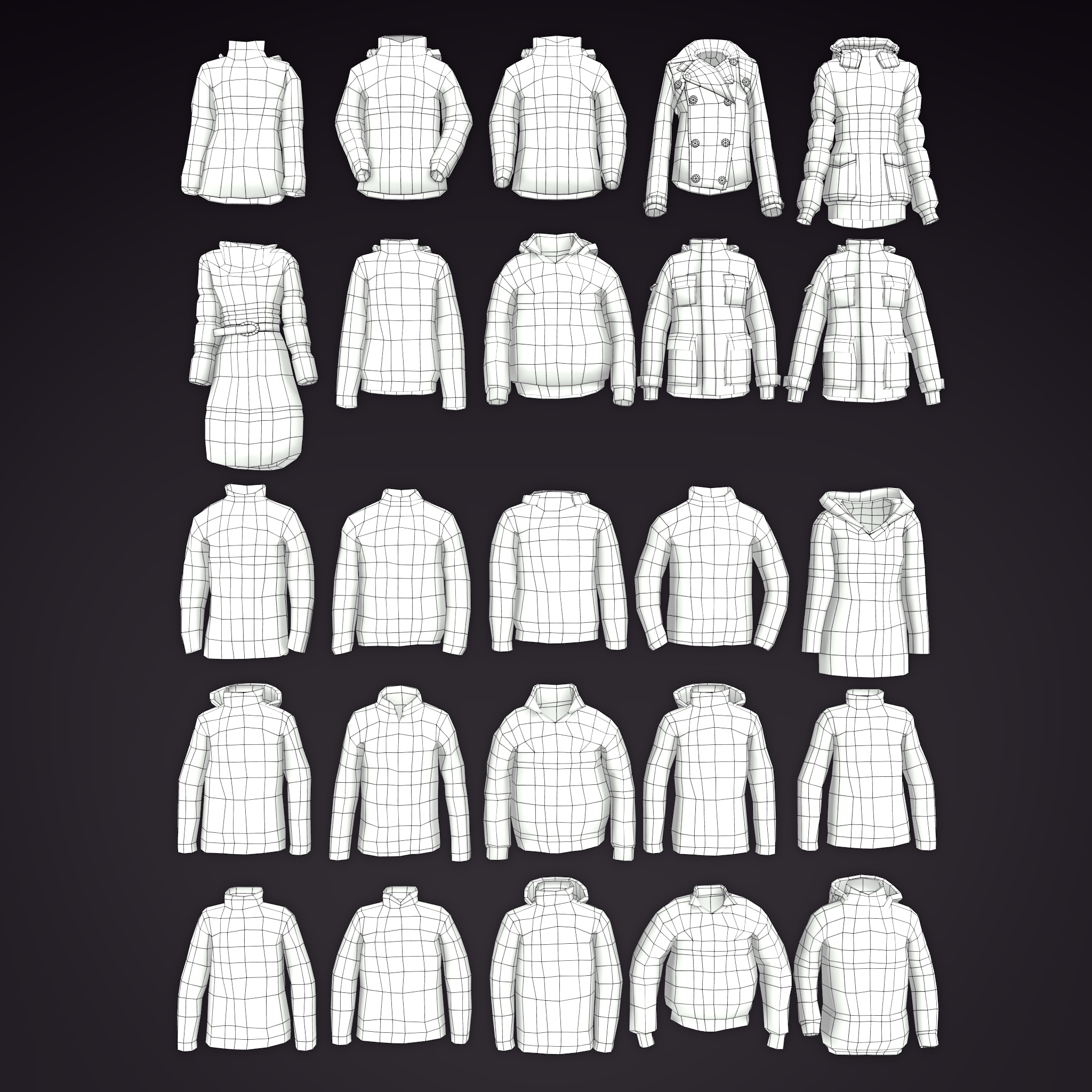 men jackets 25 3d model