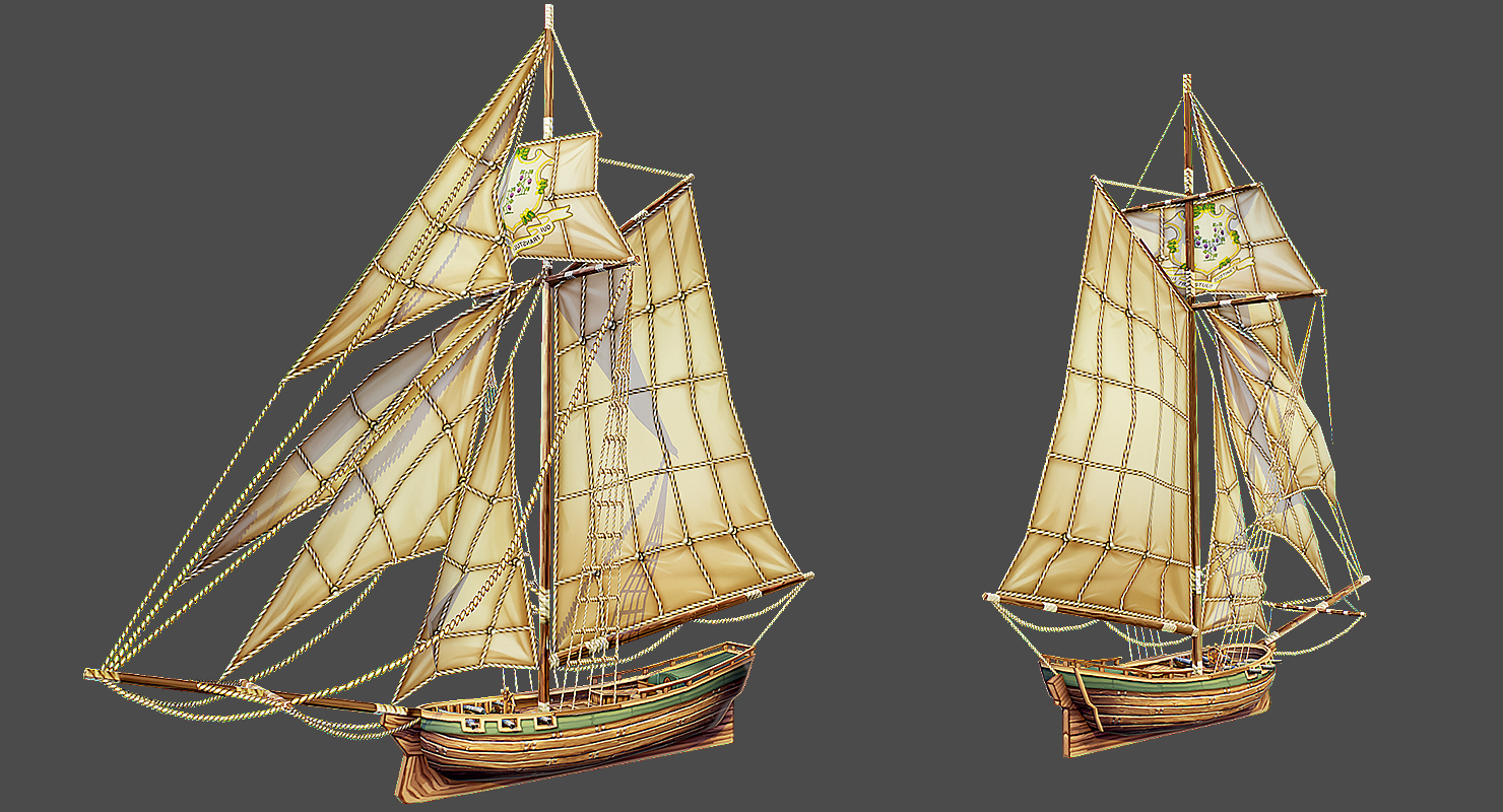 3d model cartoon sloop
