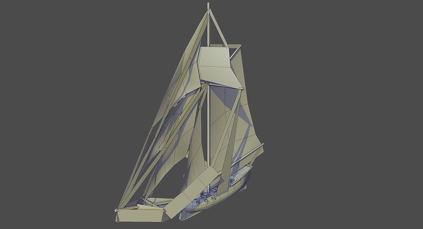 3d model cartoon sloop