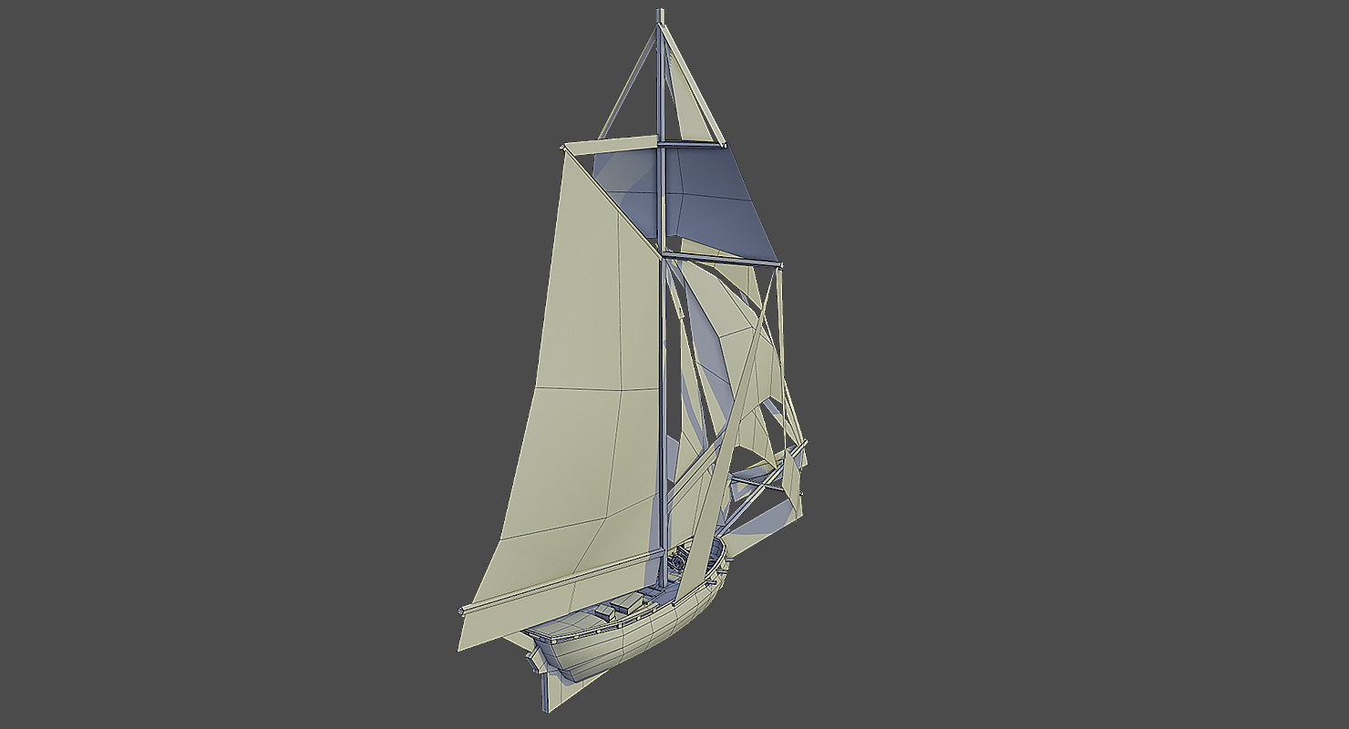 3d model cartoon sloop