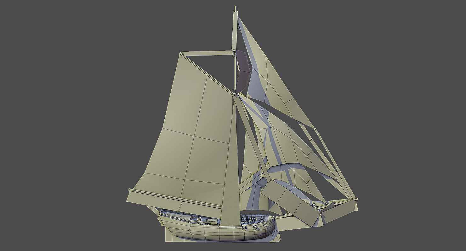 3d model cartoon sloop