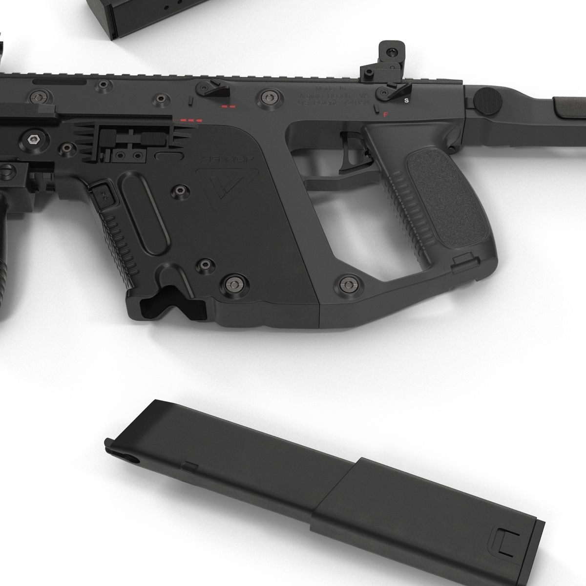 submachine gun kriss vector 3d model