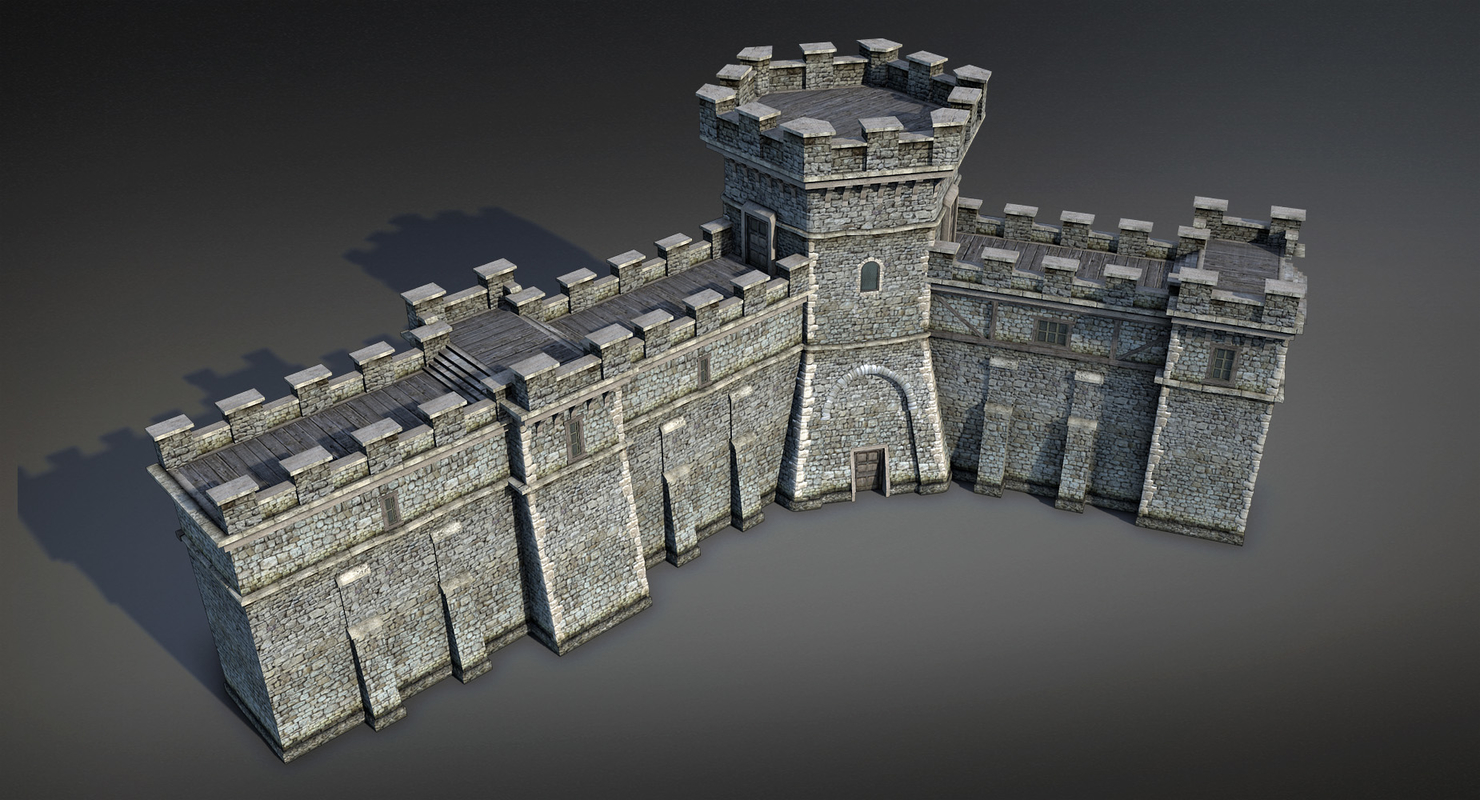 medieval fantasy town walls 3d model