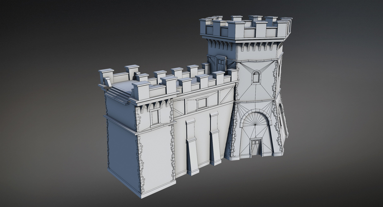 medieval fantasy town walls 3d model
