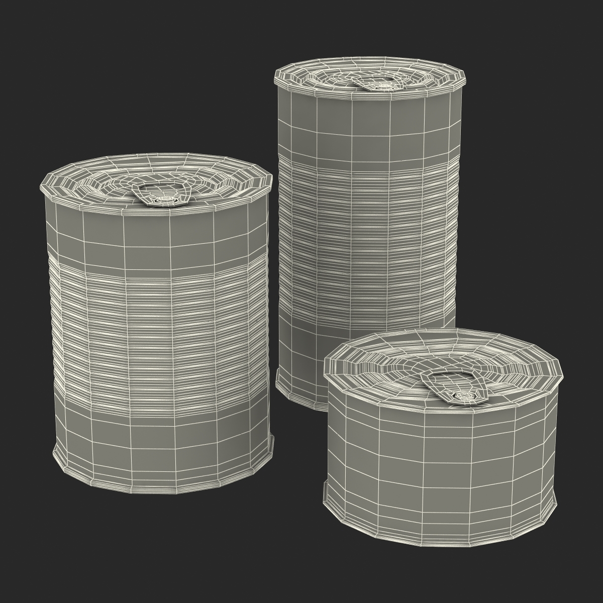 tin cans set 3d obj