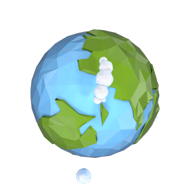 3d model stylized planet earth