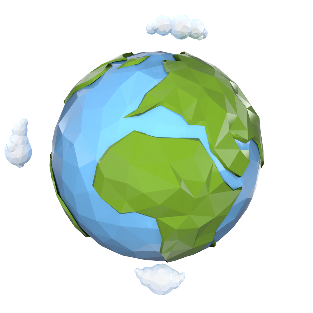 3d model stylized planet earth