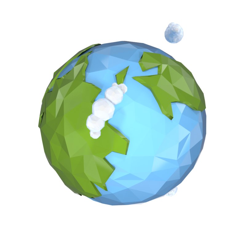 3d model stylized planet earth