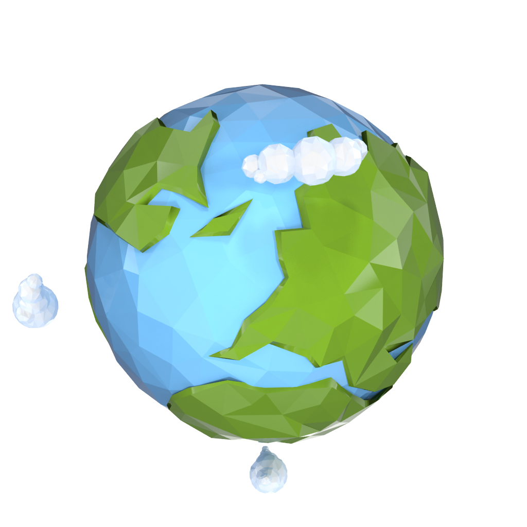 3d model stylized planet earth