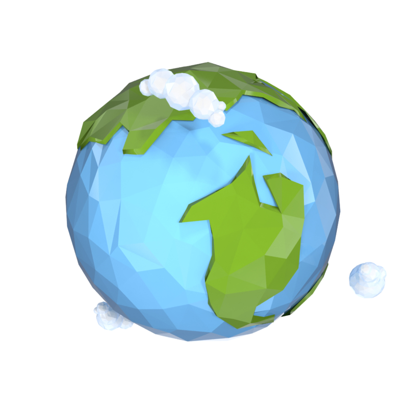 3d model stylized planet earth