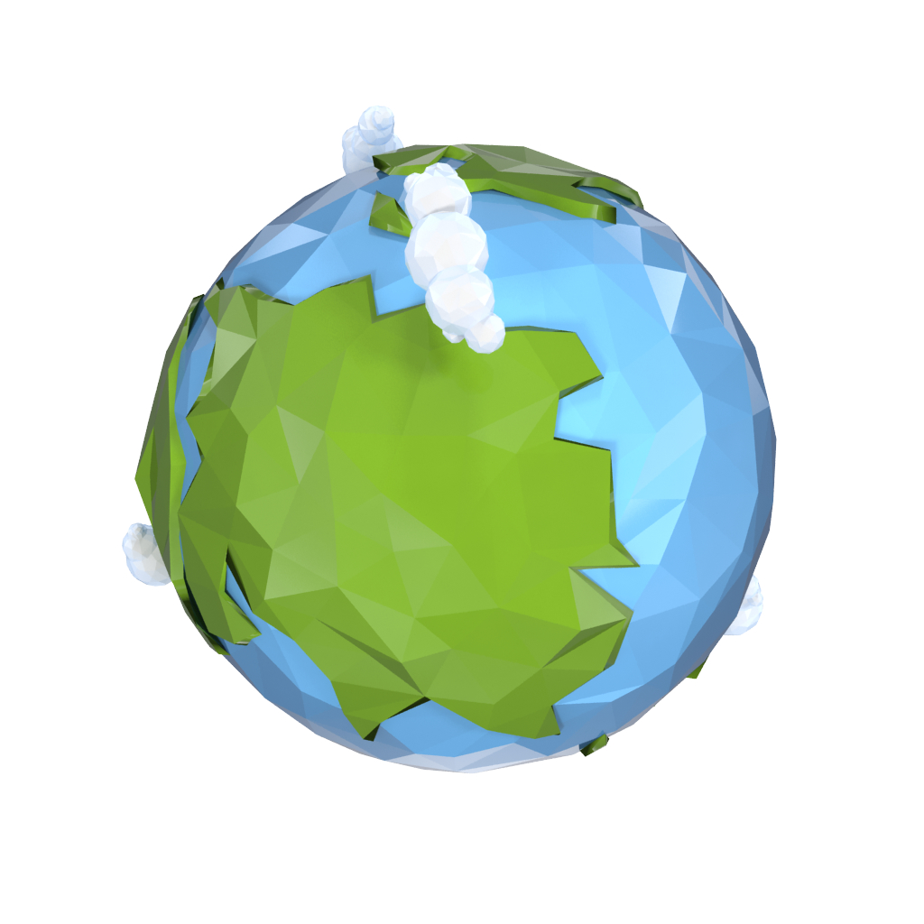 3d model stylized planet earth