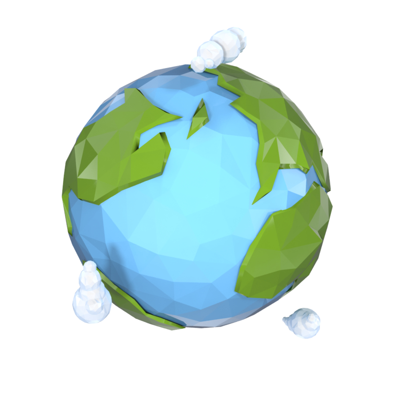 3d model stylized planet earth