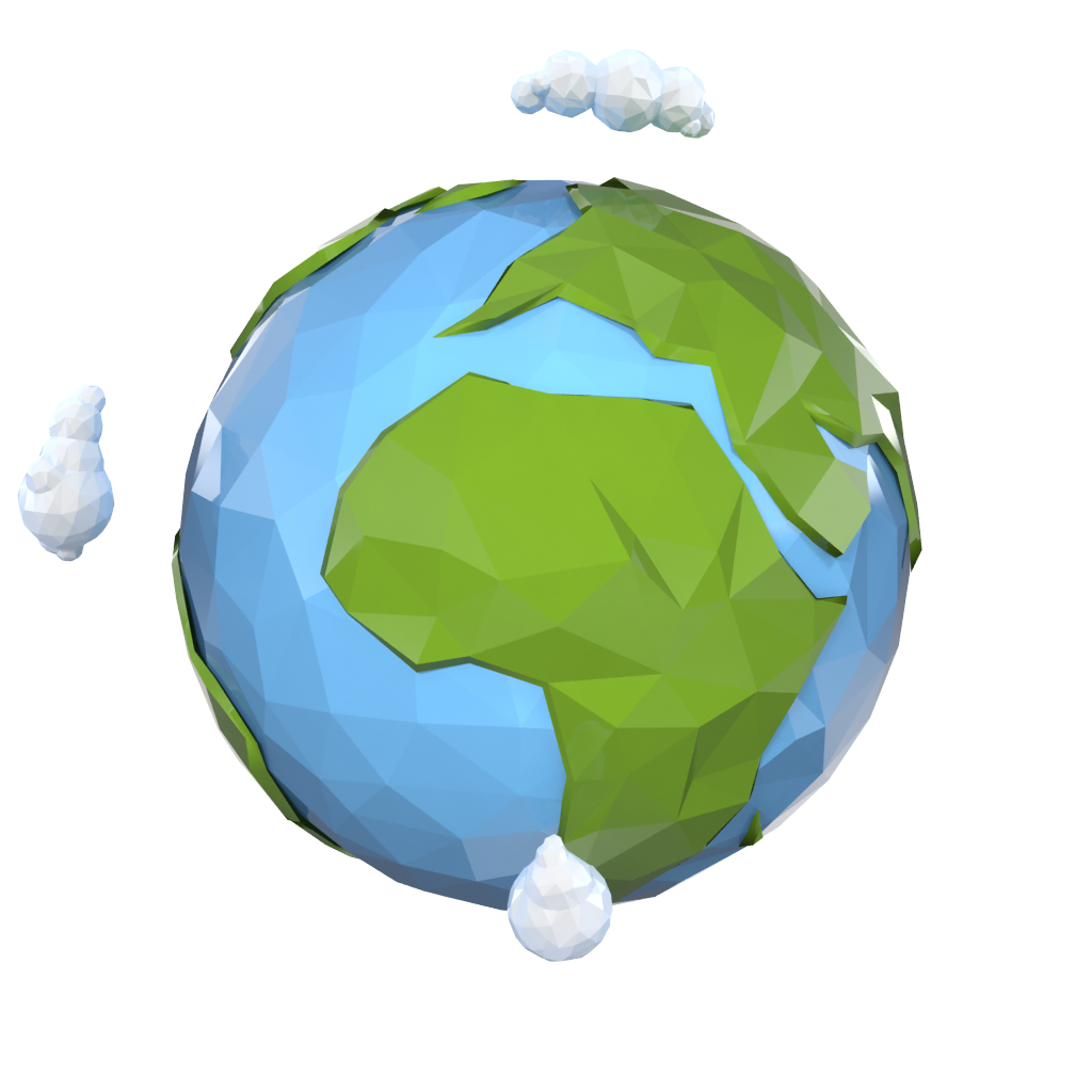 3d model stylized planet earth