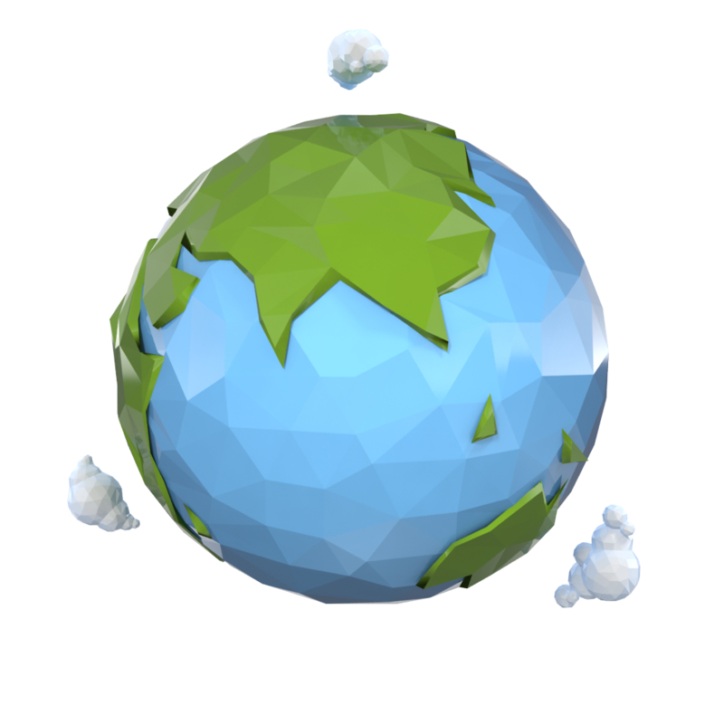 3d model stylized planet earth