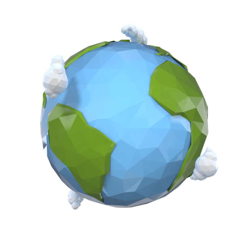 3d model stylized planet earth
