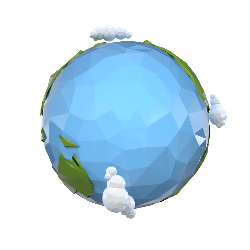 3d model stylized planet earth