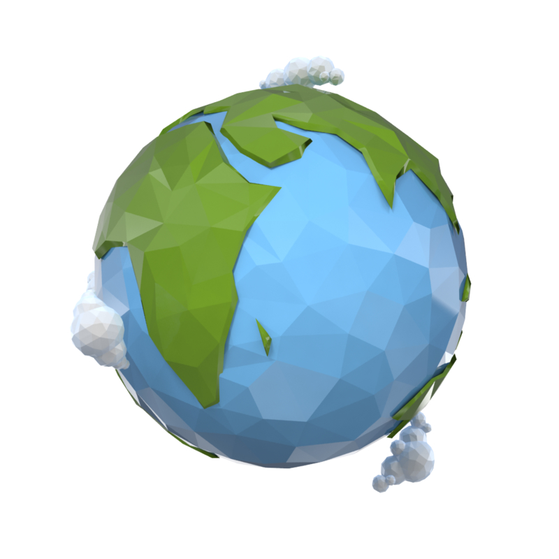 3d model stylized planet earth