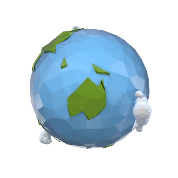 3d model stylized planet earth