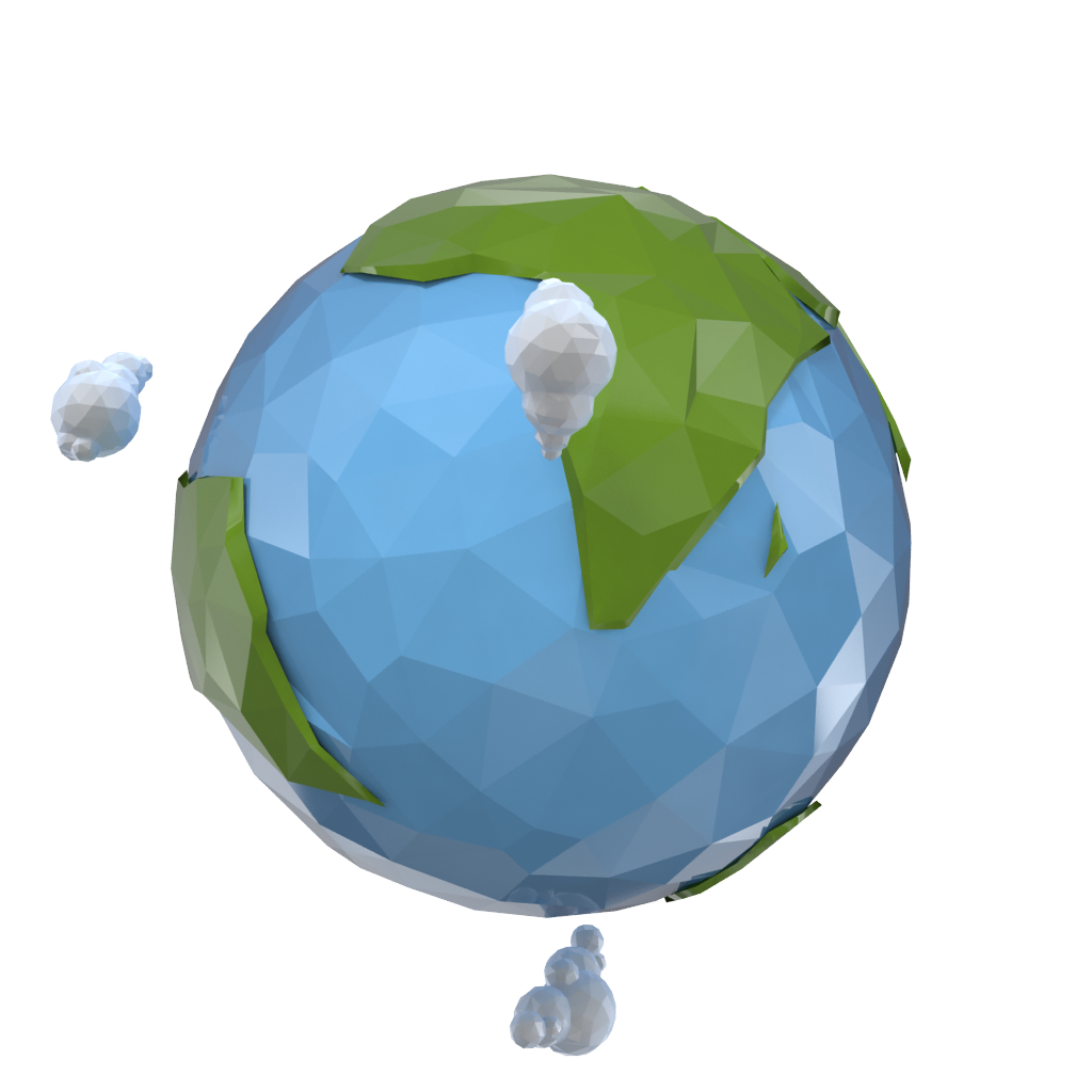 3d model stylized planet earth