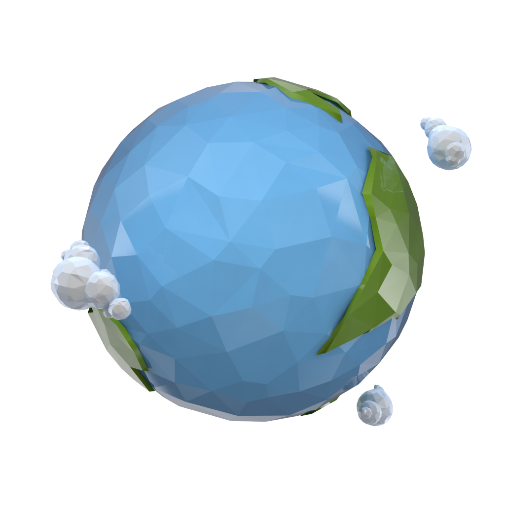3d model stylized planet earth