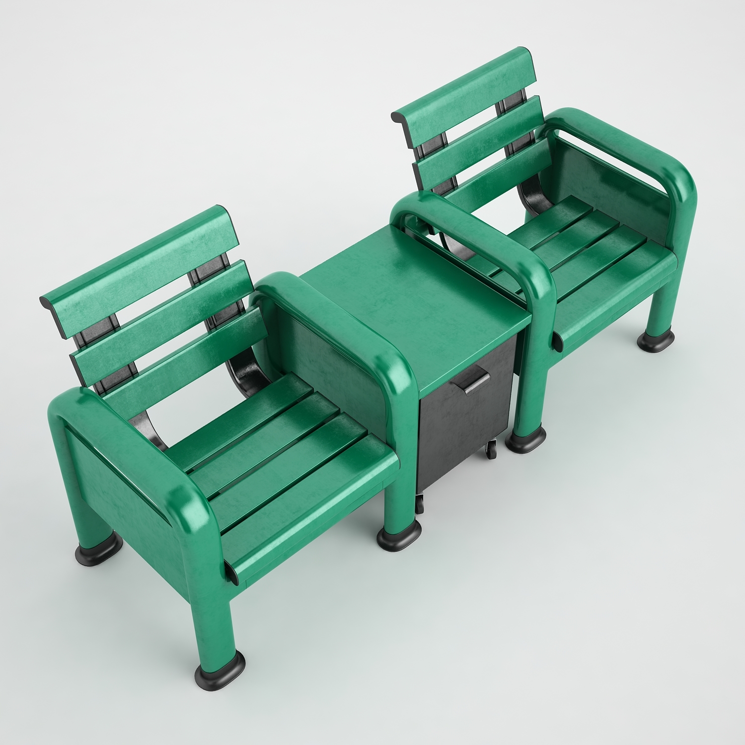 courtside bench court 3d model