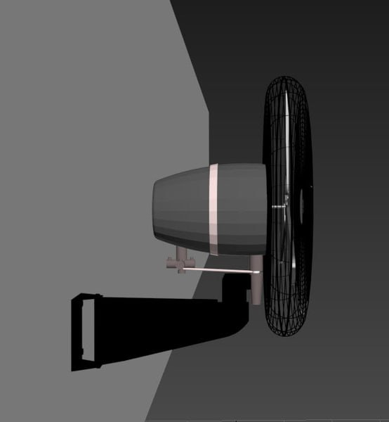 wall fan 3d max