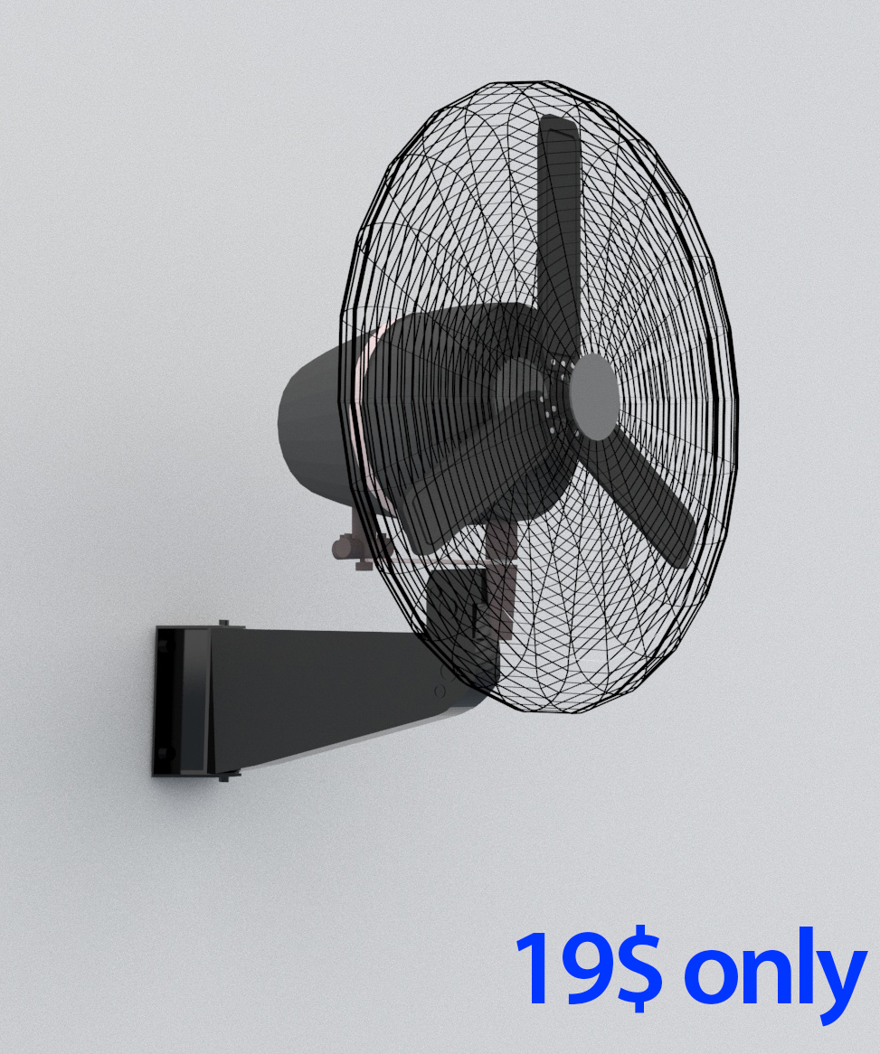 wall fan 3d max