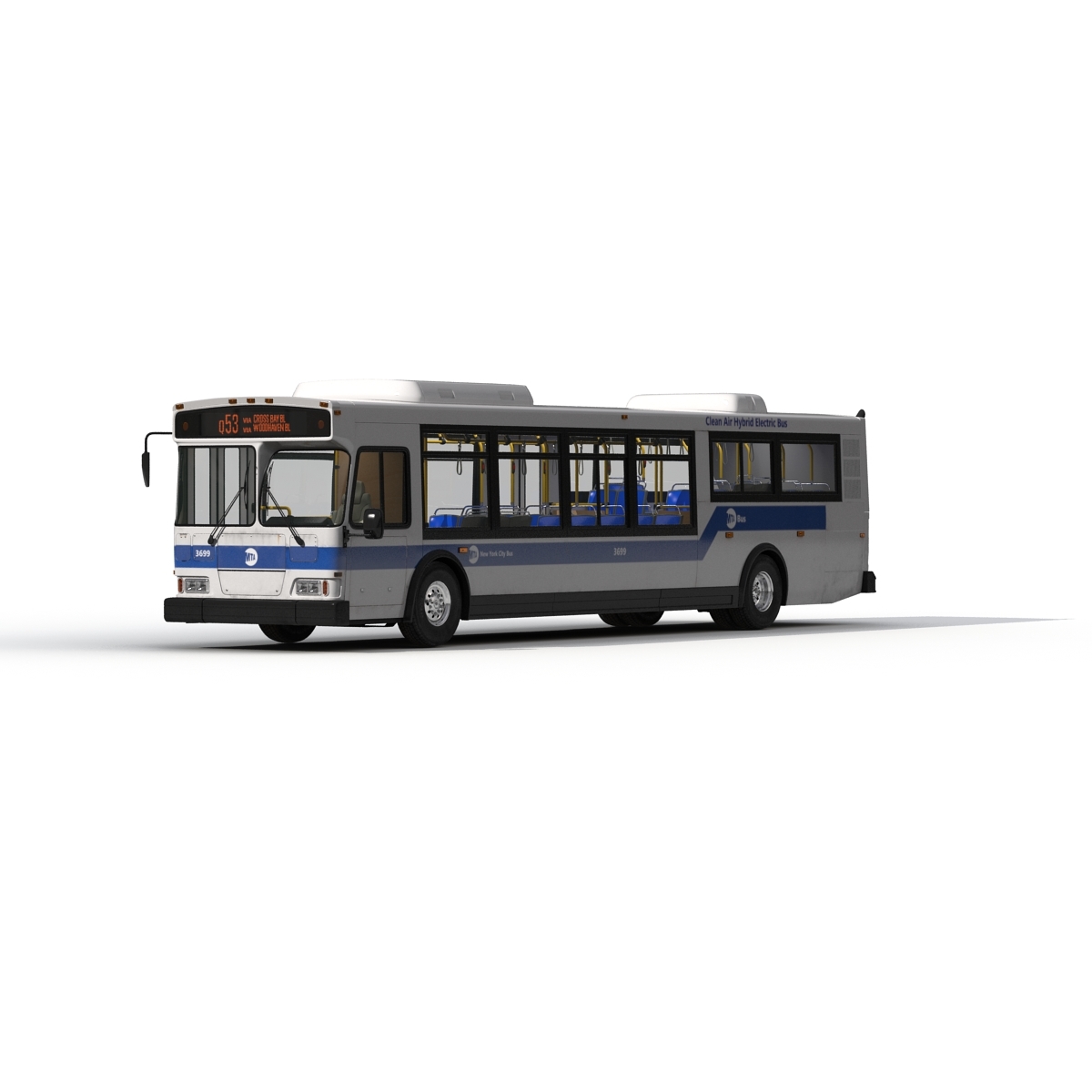 3d model rigged buses 5 bus