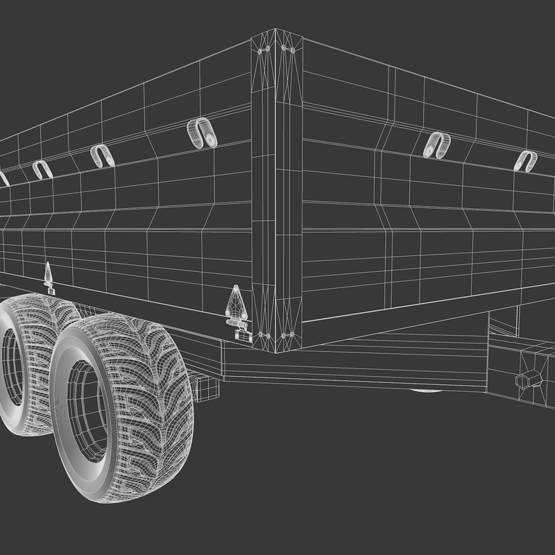 3d model realistic trailer