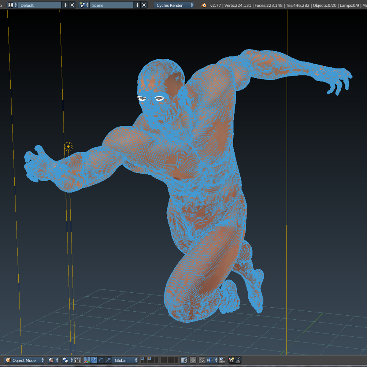 3d blender male pose