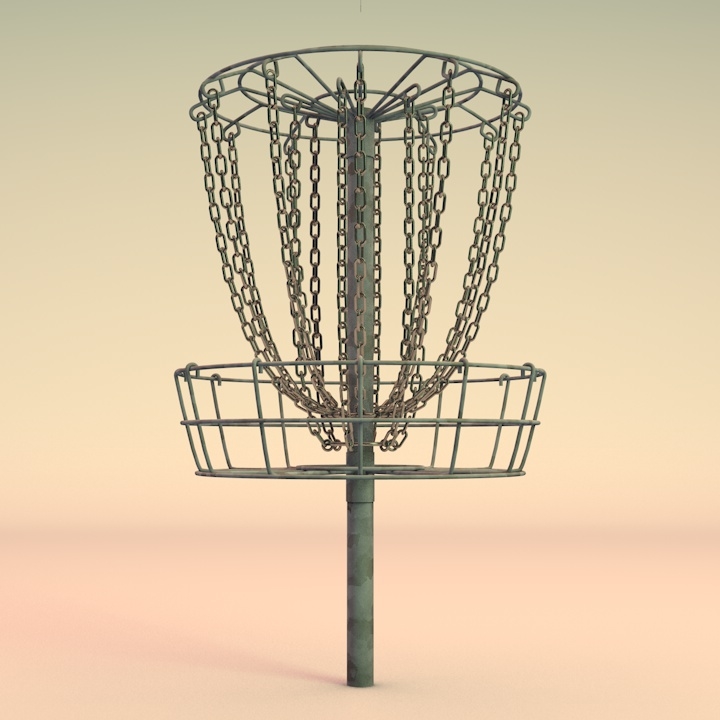 3d disc golf basket