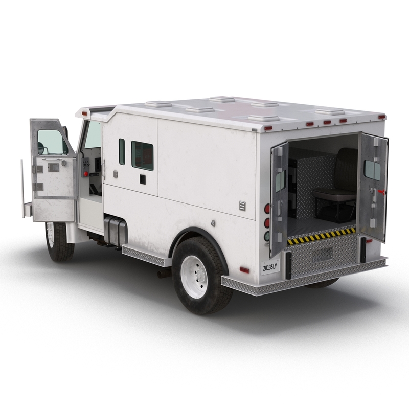 armored cash transport car 3d model