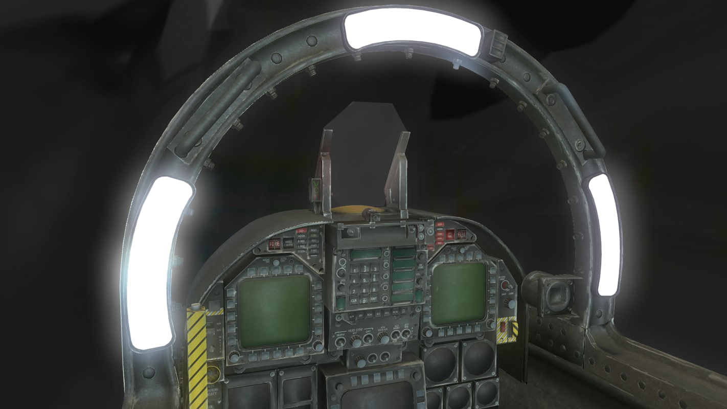 fighter jet cockpit 3d obj