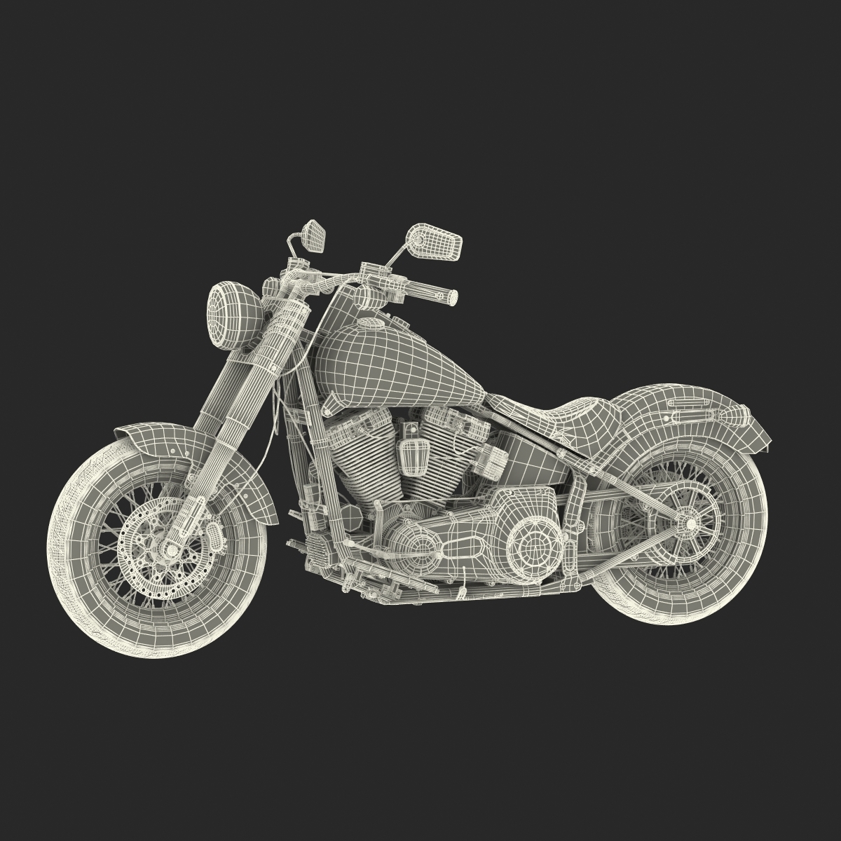 generic motorcycle rigged 3d model