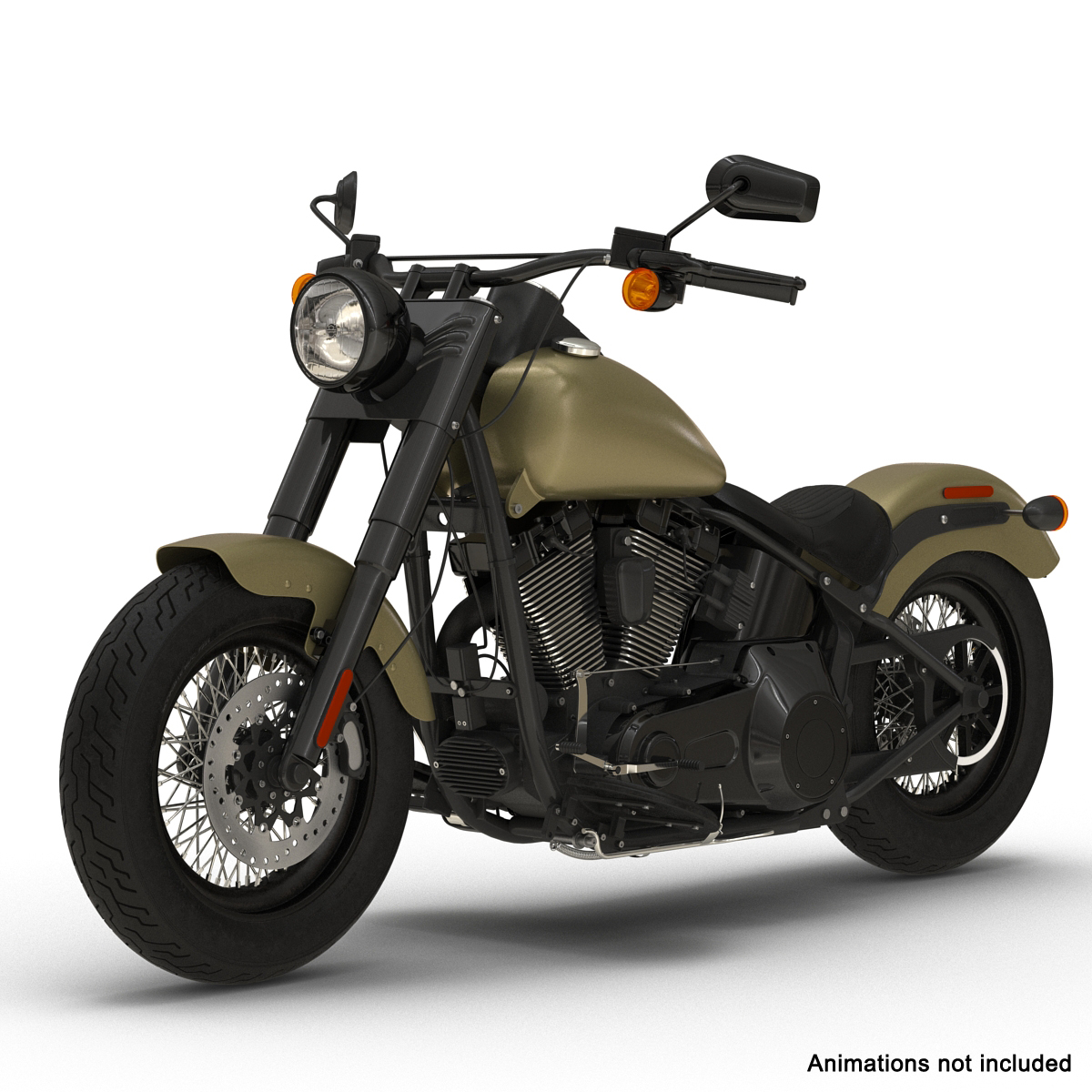 generic motorcycle rigged 3d model