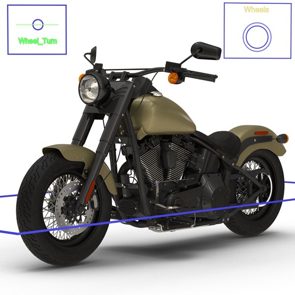 generic motorcycle rigged 3d model