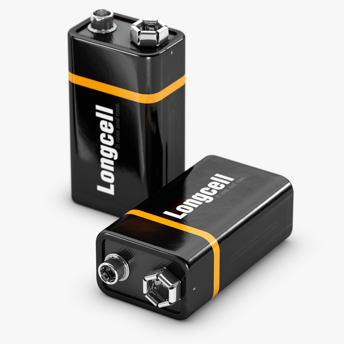 9v block battery 3d obj