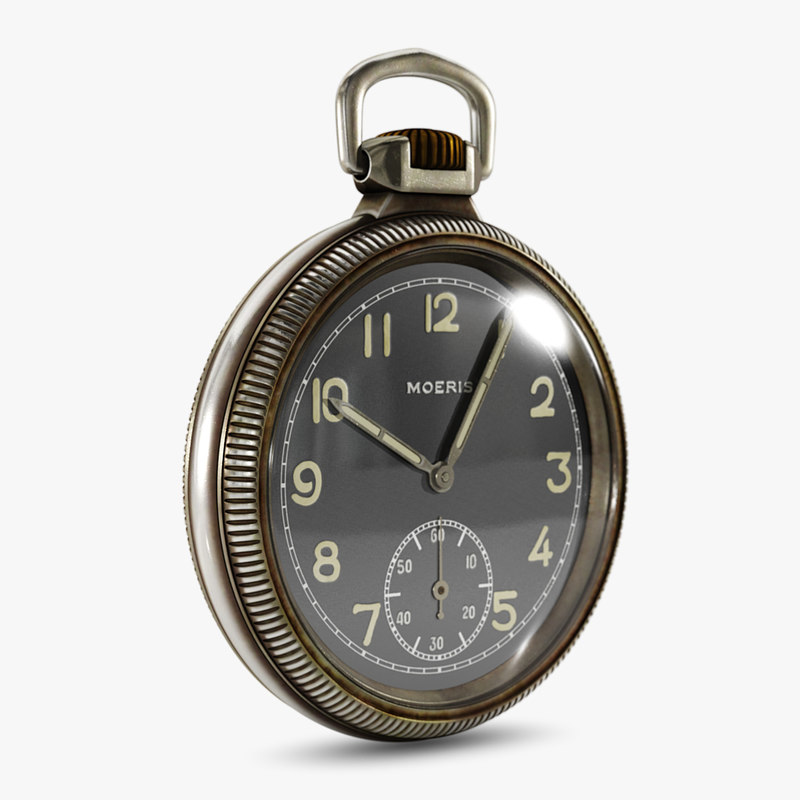 vintage pocket watch 3d obj