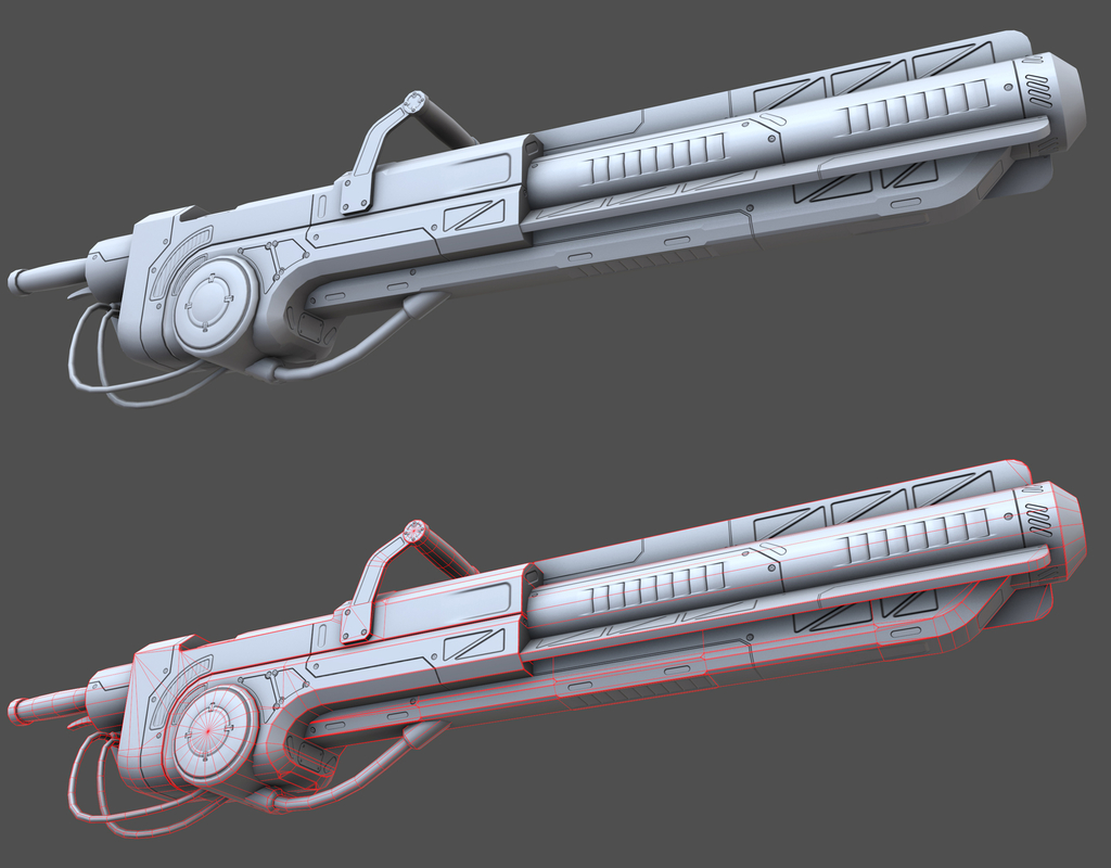 3d heavy laser cannon gun
