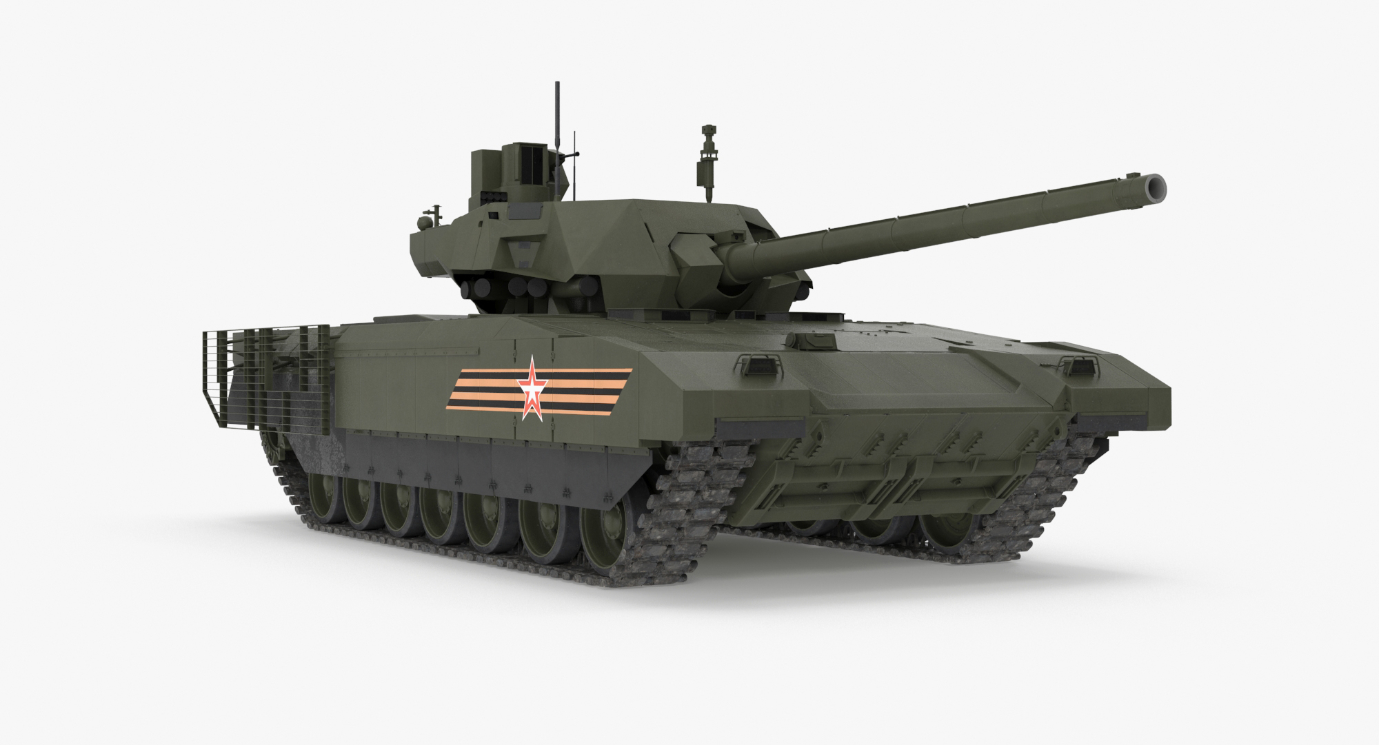 3d t-14 armata green 2 model