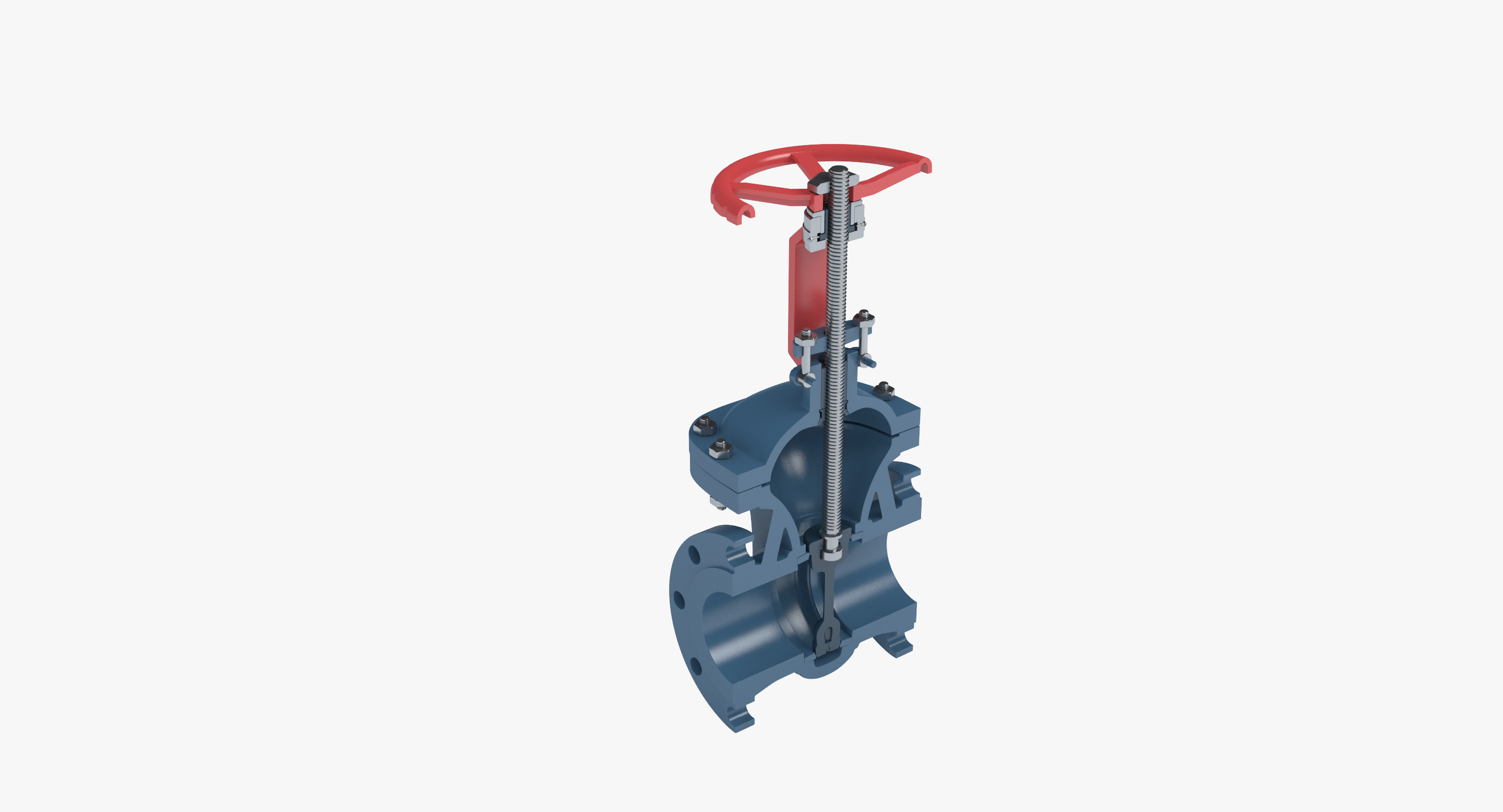 3d model gate valve cross section